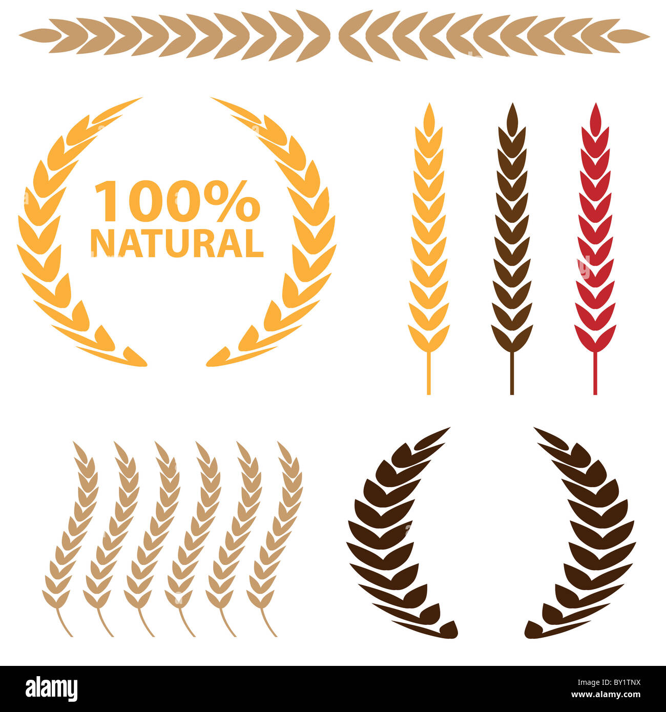 An image of a wheat icon set Stock Photo - Alamy