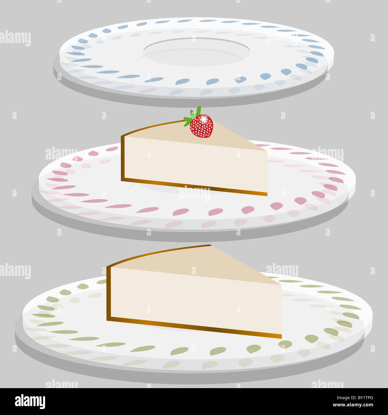An image of a strawberry cheesecake plate Stock Photo - Alamy