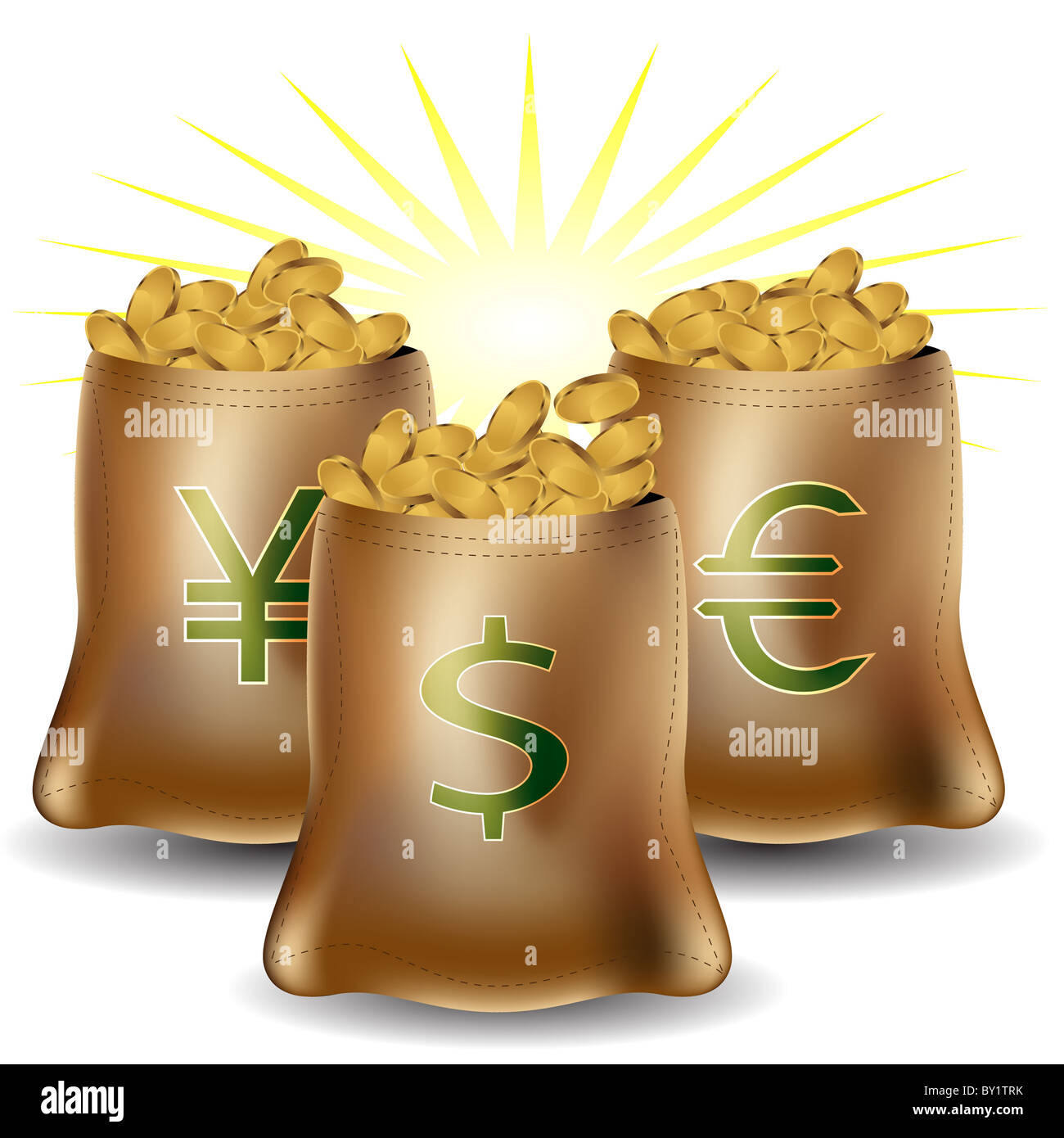 An image of money bags in different foreign currency Stock Photo - Alamy