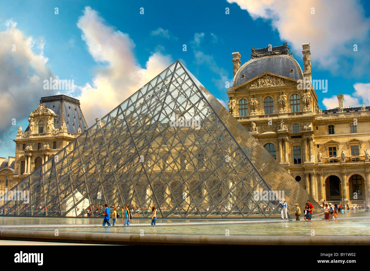 The Pyramid entrance of the Louvre - Paris Stock Photo - Alamy