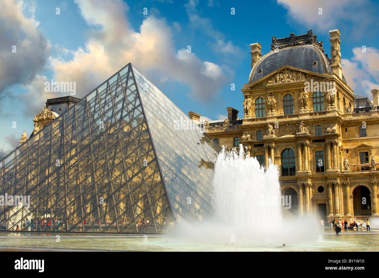 The Pyramid entrance of the Louvre - Paris Stock Photo - Alamy