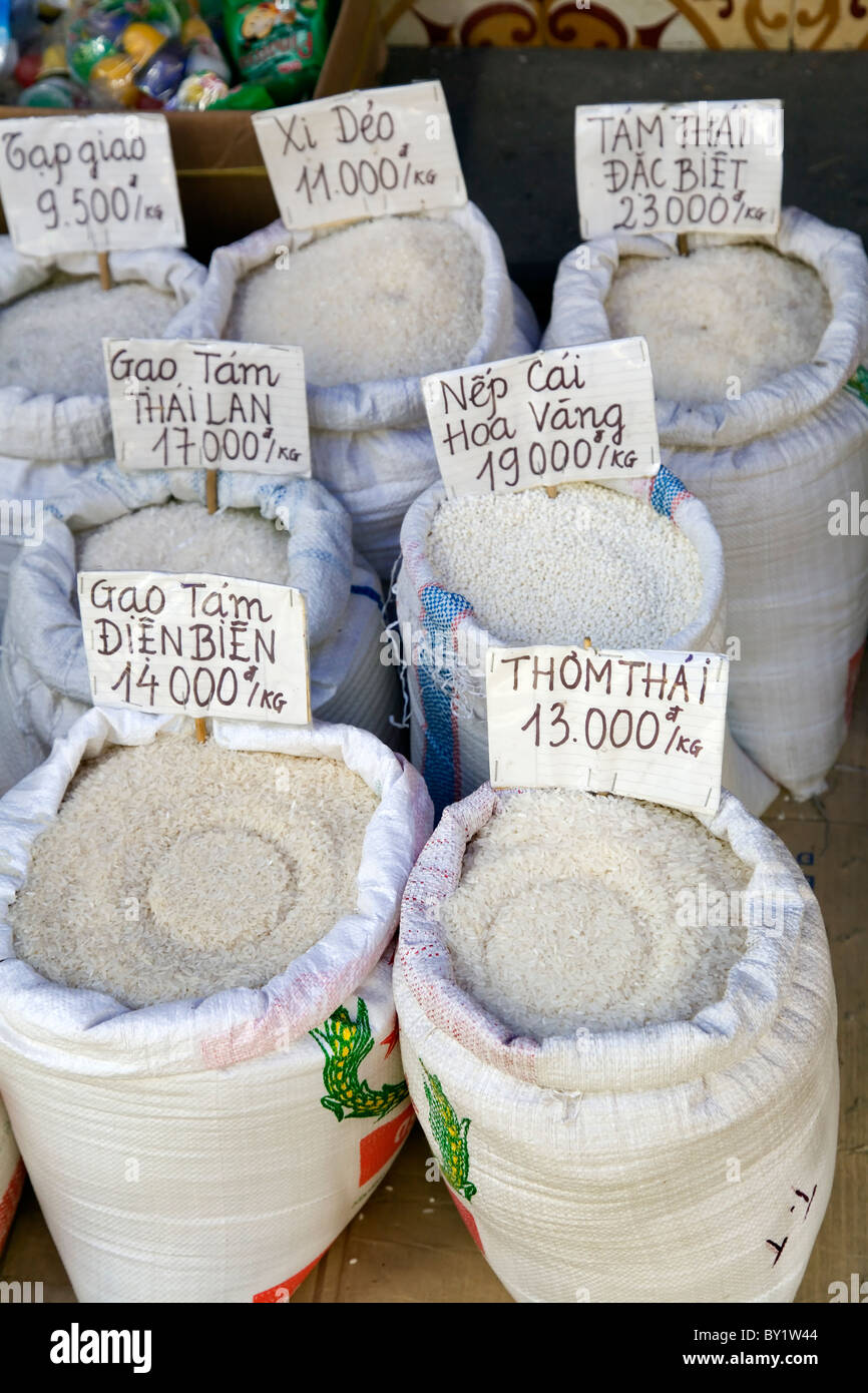 rice bag in a shop. Hanoi, Vietnam Stock Photo - Alamy