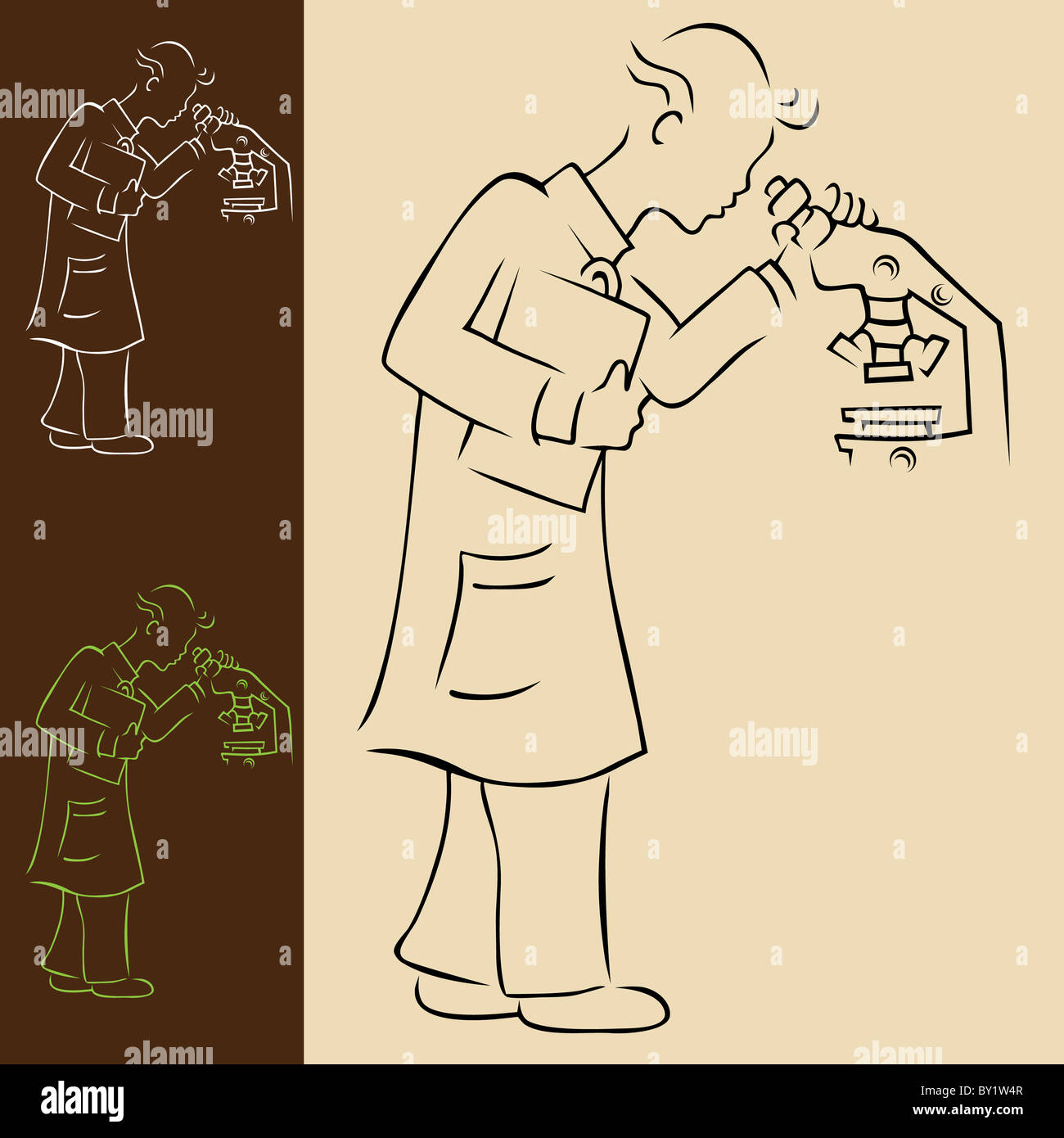 Image microscope line art hi-res stock photography and images - Alamy