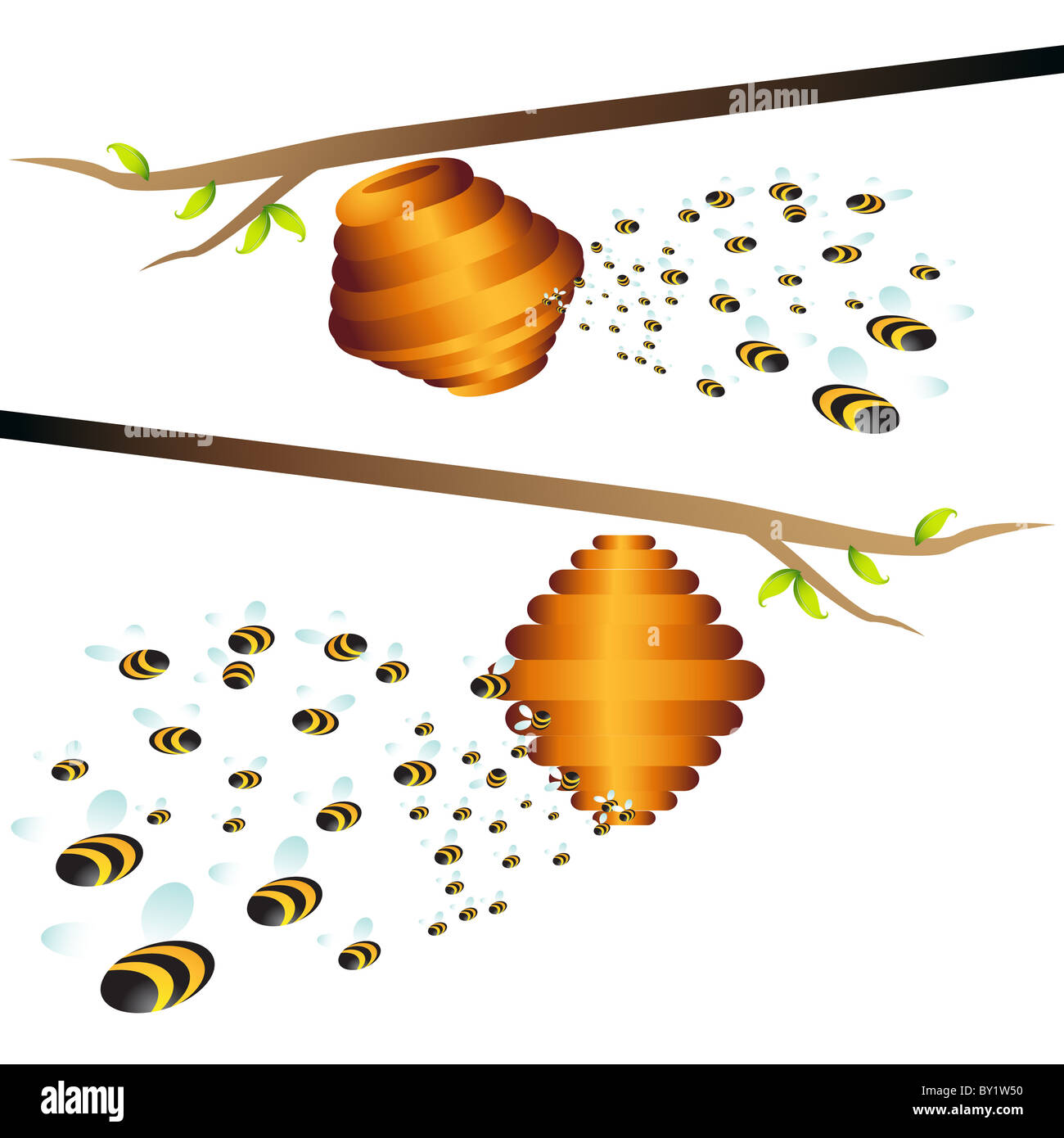 Swarm of bees cartoon hi-res stock photography and images - Alamy