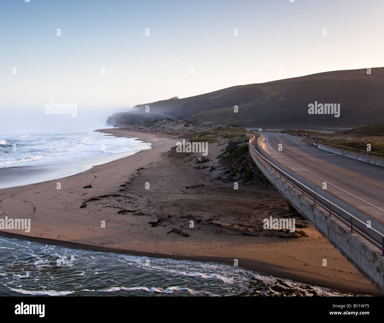 Highway 1, California's Cabrillo Highway, hugging the Pacific Ocean and ...