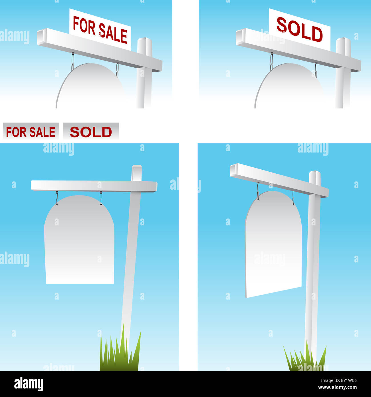A 3D image of real estate signs Stock Photo - Alamy