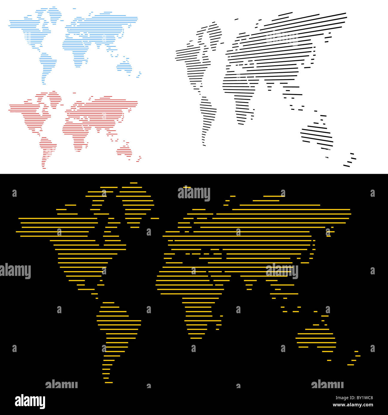 An image of a world map - line screen style Stock Photo - Alamy