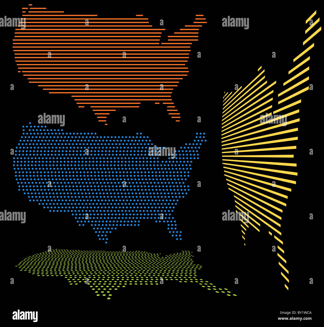 Map of united states with dots hi-res stock photography and images - Alamy