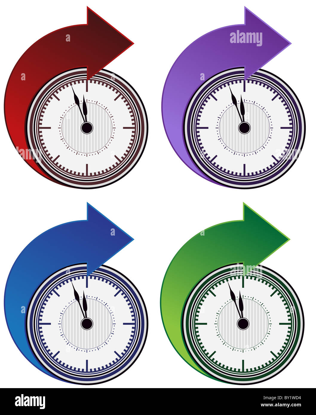 An image of a forward clock arrow set Stock Photo - Alamy