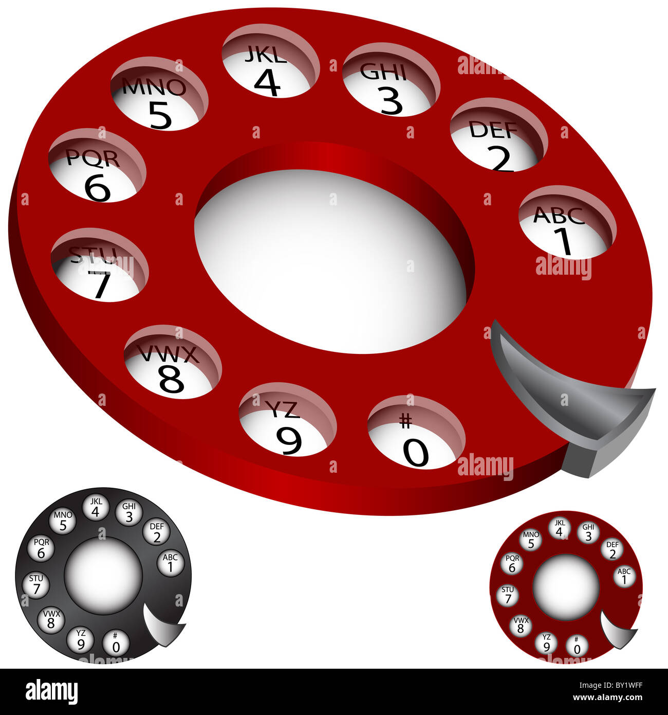An image of a 3D rotary phone dial set Stock Photo - Alamy