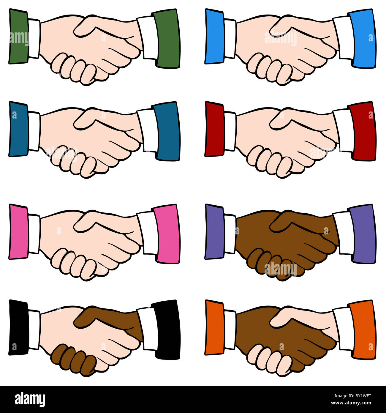 An image of a handshake set Stock Photo - Alamy