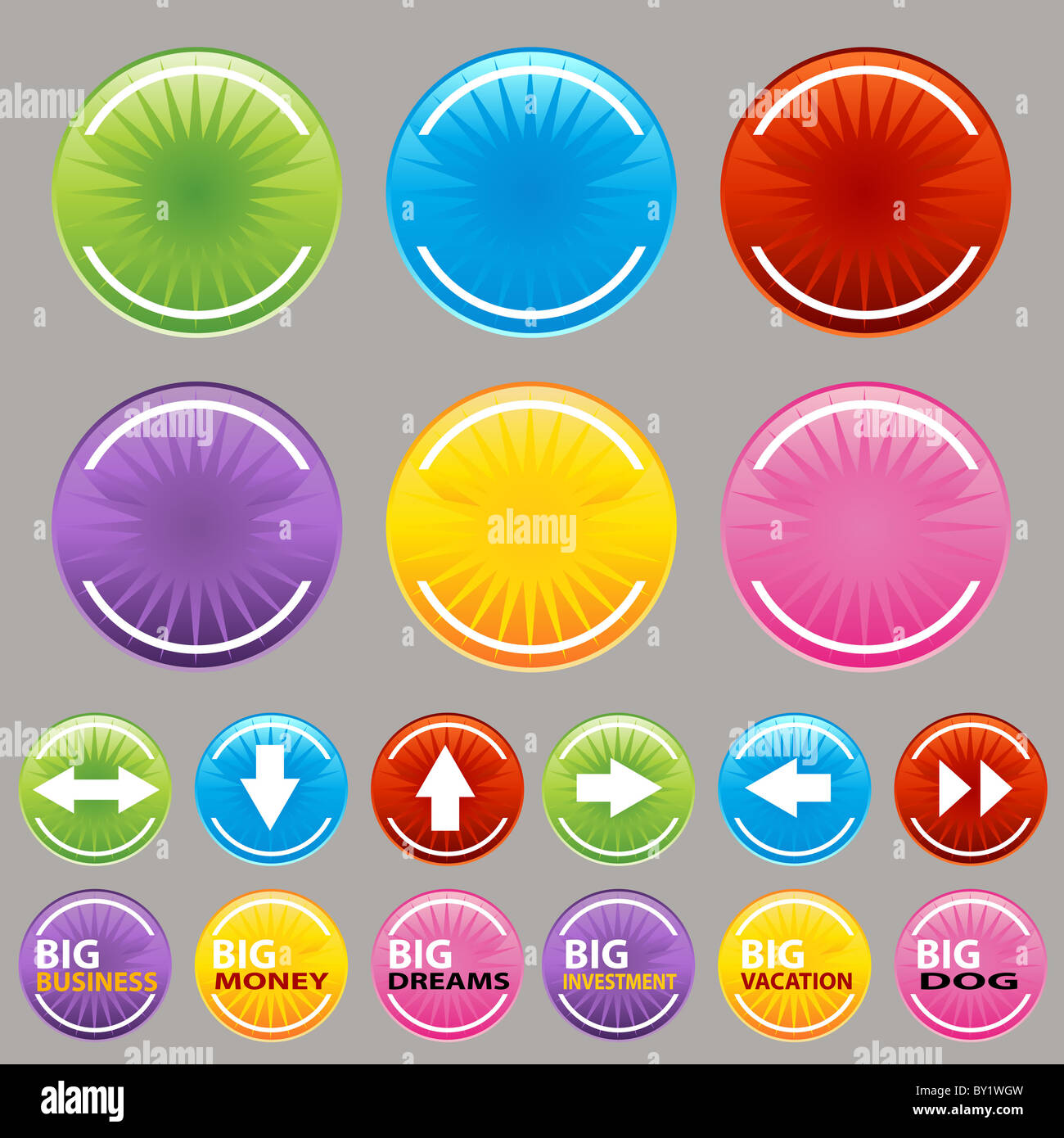 Big Button Set Stock Photo - Alamy