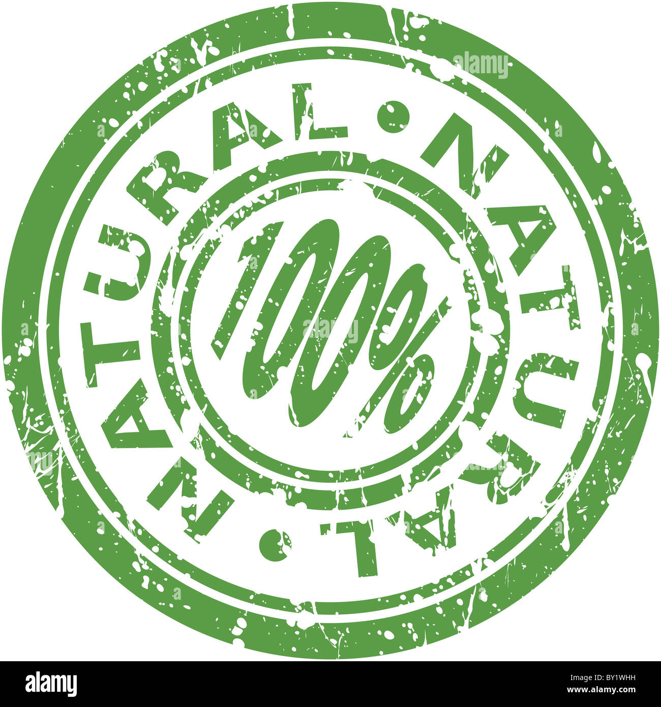An image of a green 100% natural stamp Stock Photo - Alamy