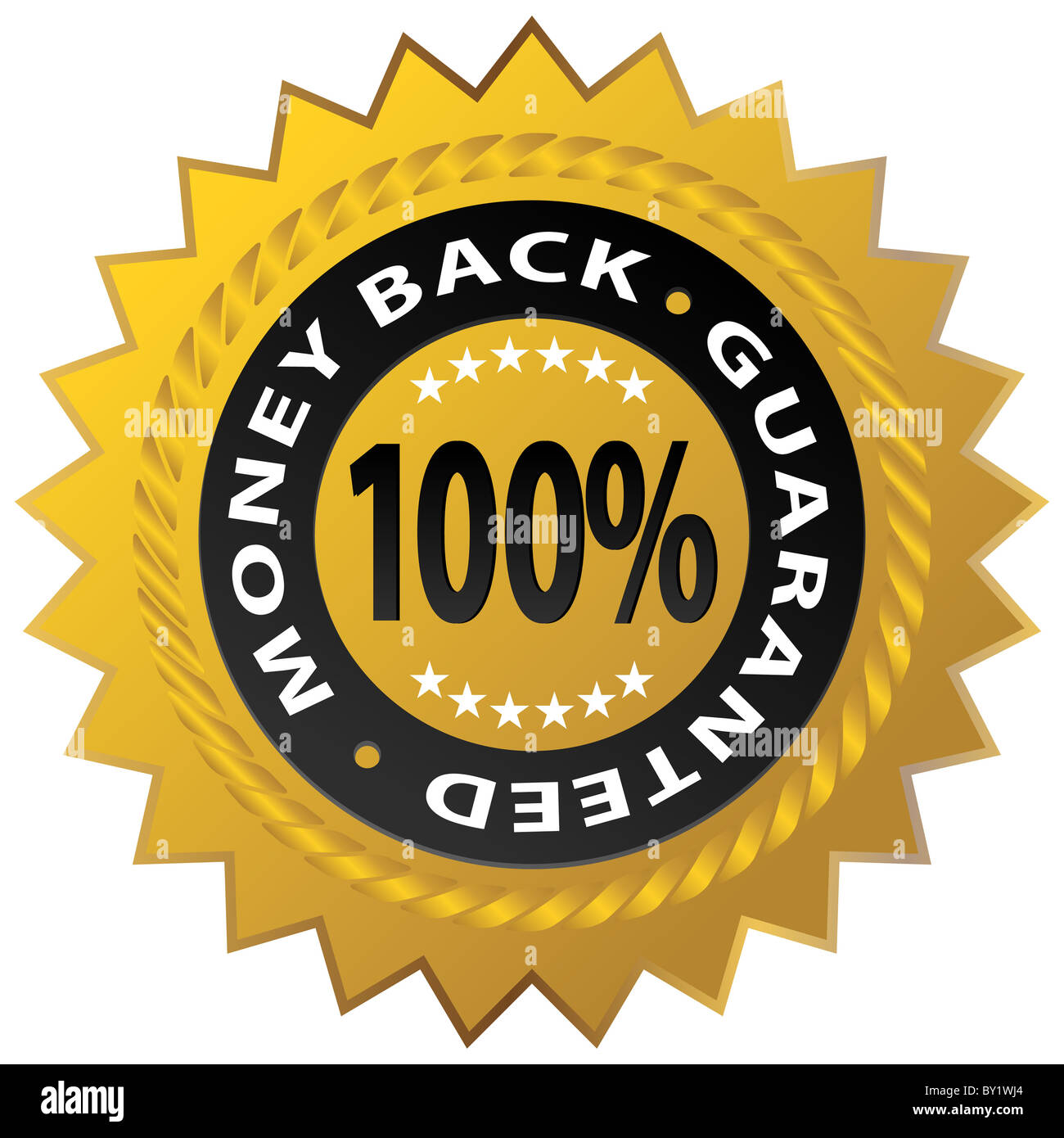 An image of a 100% money back guaranteed stamp Stock Photo - Alamy