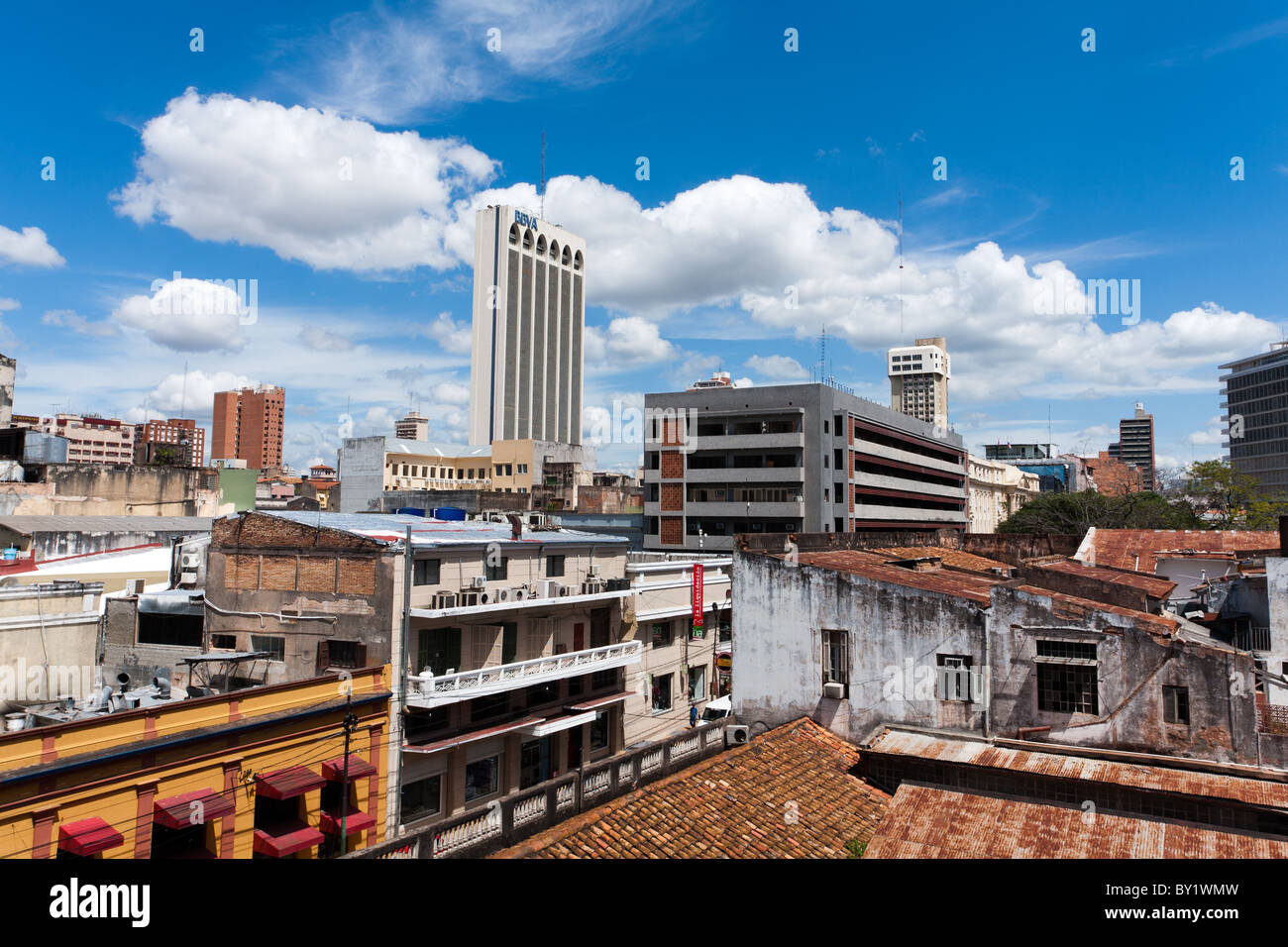Cityscape, old downtown, historic centre of Asuncion, Paraguay Stock ...