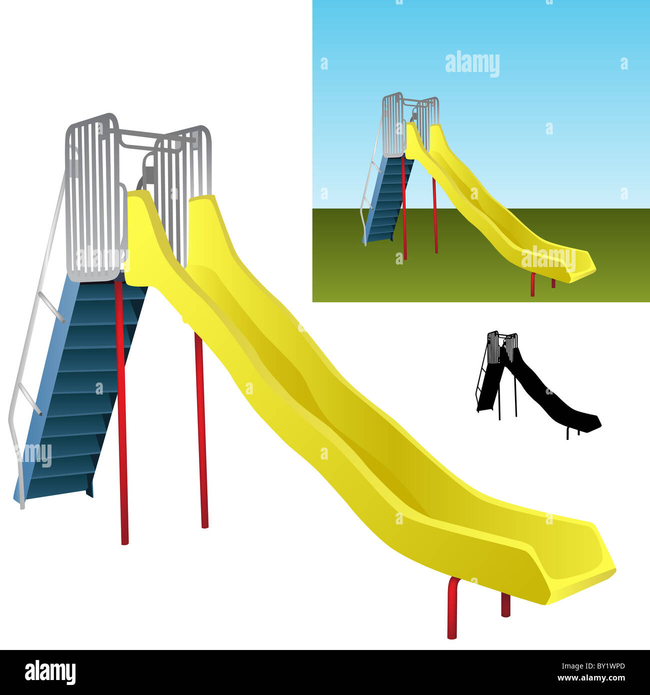 An image of a realistic playground slide Stock Photo - Alamy