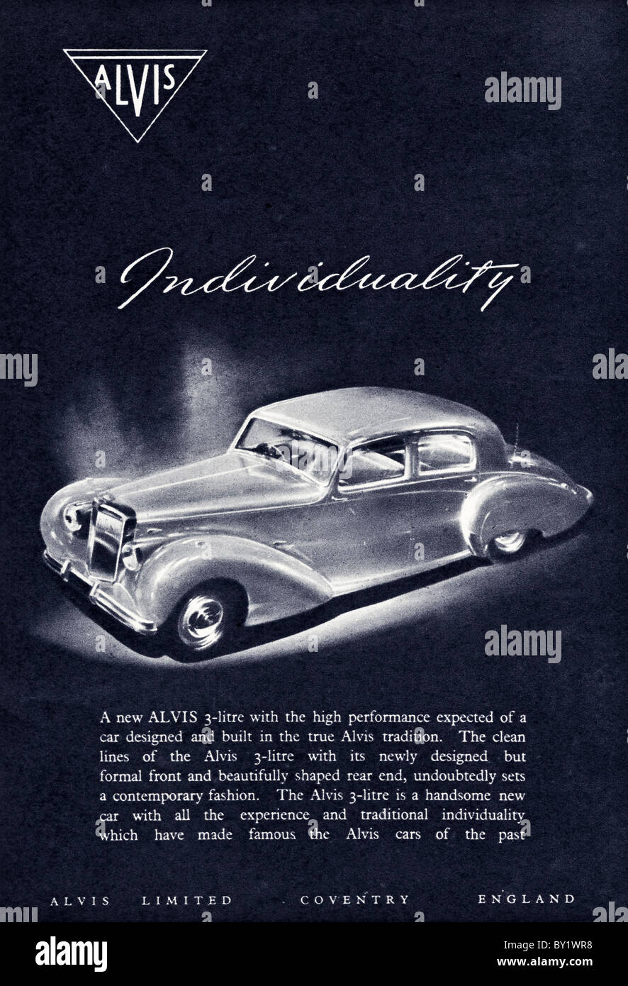 Original advert for Alvis TA 21 3-Litre 4 door saloon 1316 cars were ...