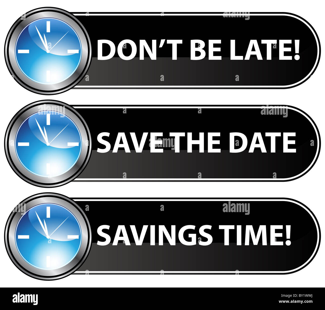 An image of save the date time buttons Stock Photo - Alamy