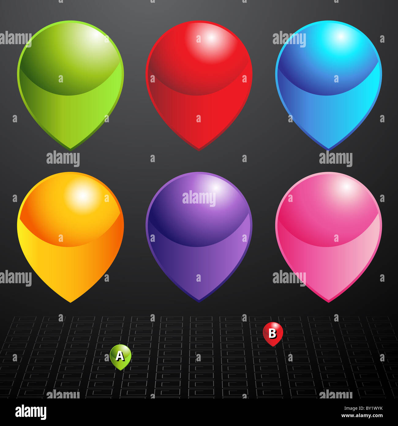 An image of a mapping pin set Stock Photo - Alamy