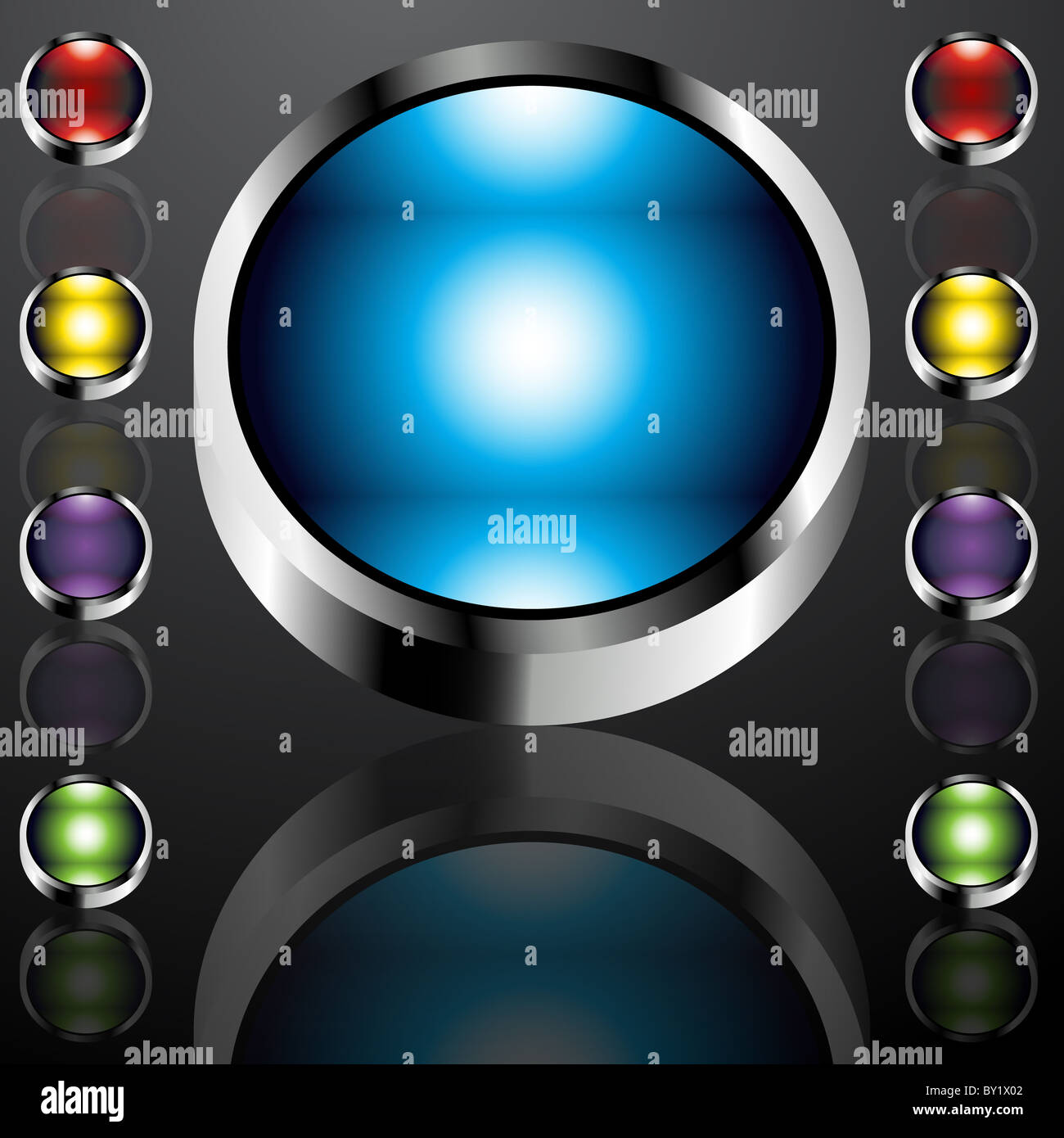 An image of big chrome buttons Stock Photo - Alamy