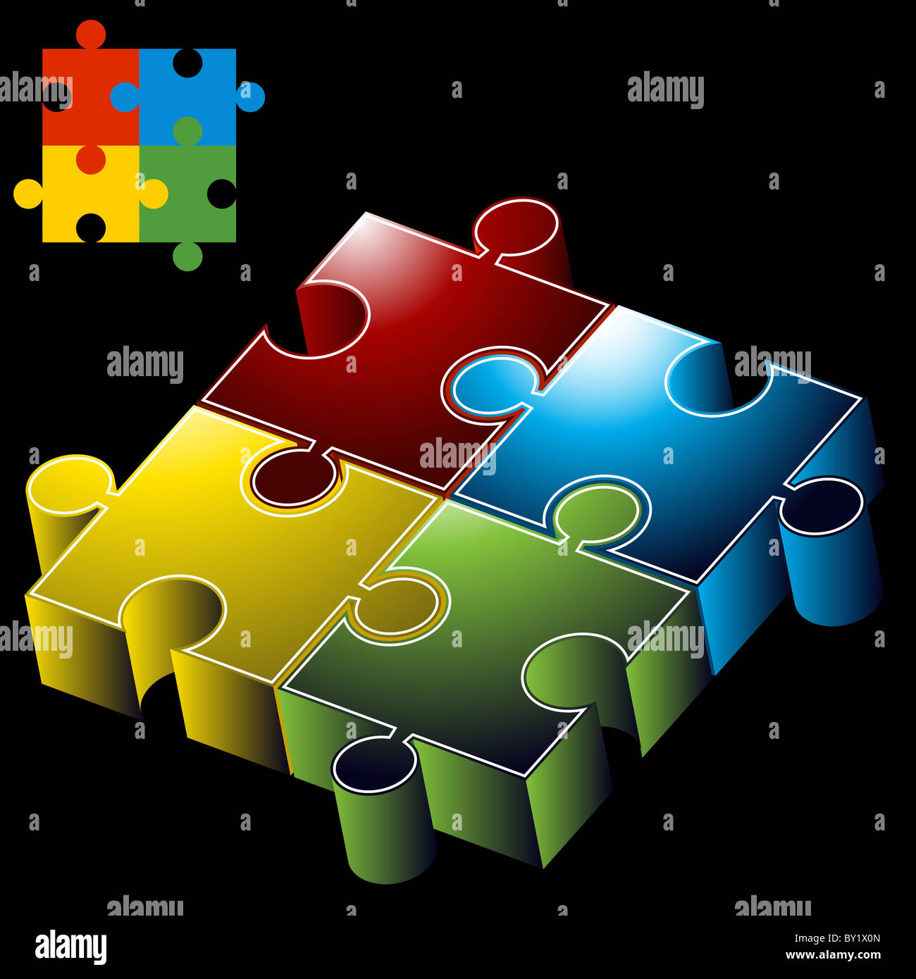 An image of 3D puzzle pieces Stock Photo - Alamy
