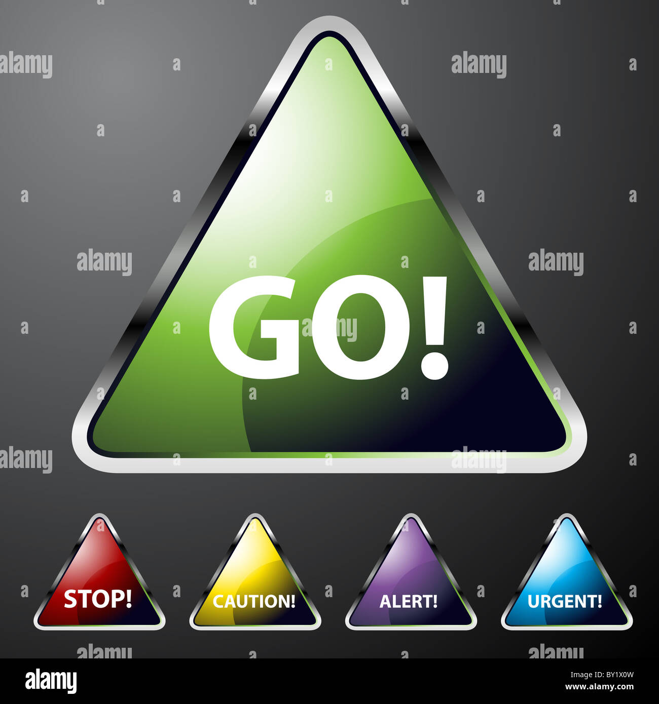 An image of alert triangle set Stock Photo - Alamy