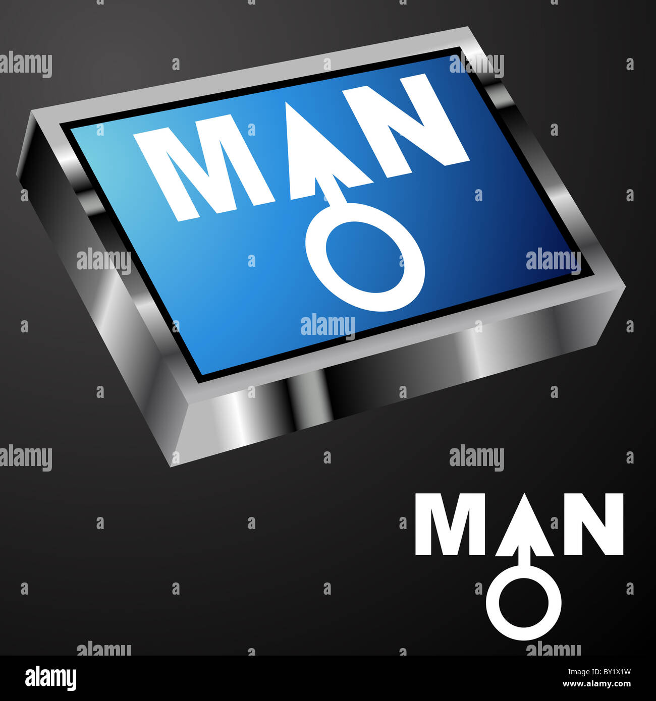 An image of a blue man button Stock Photo - Alamy