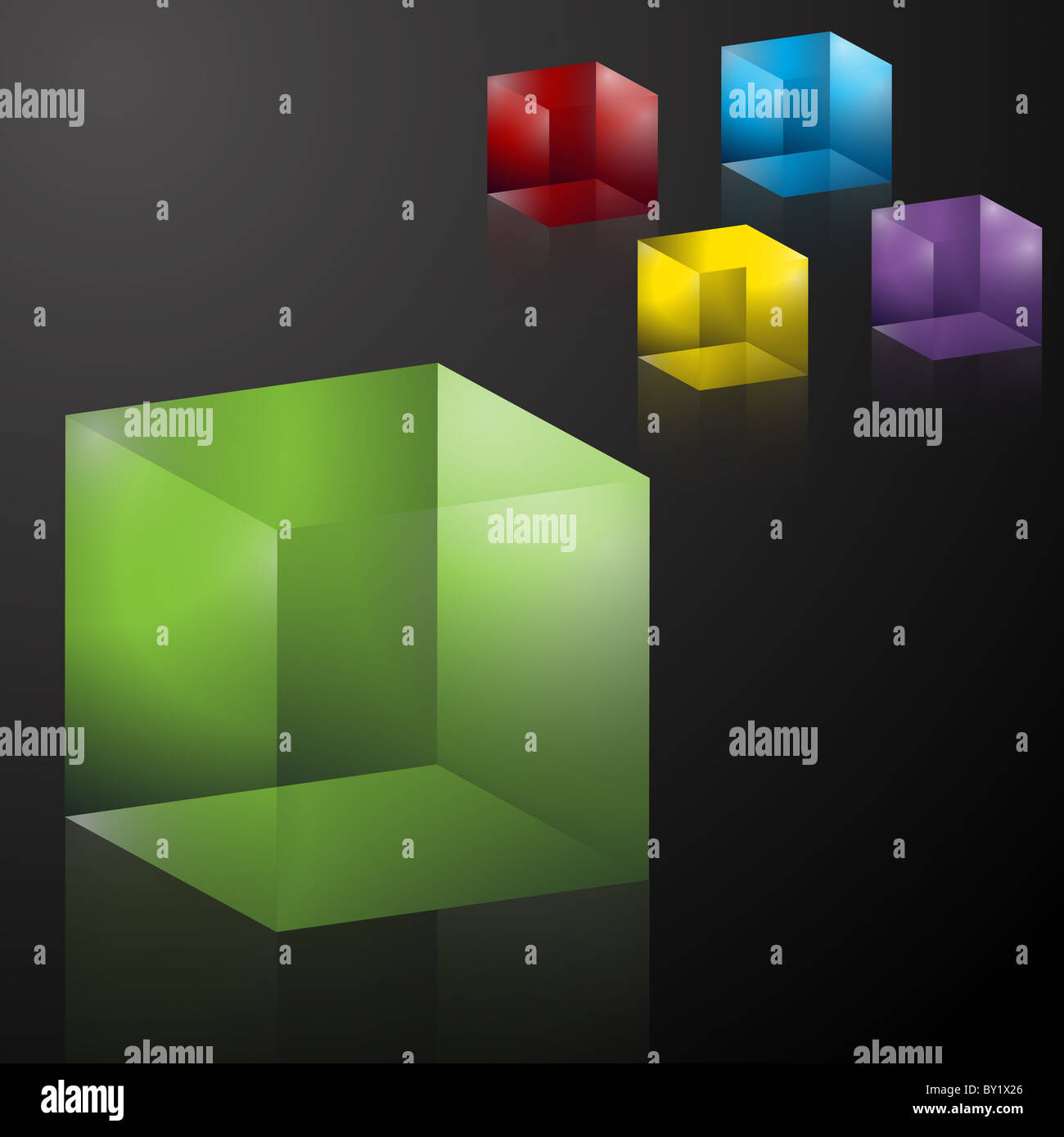 An image of colorful transparent 3D cubes Stock Photo - Alamy
