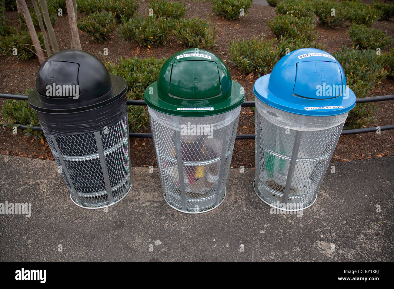 Recycling trash containers Stock Photo - Alamy
