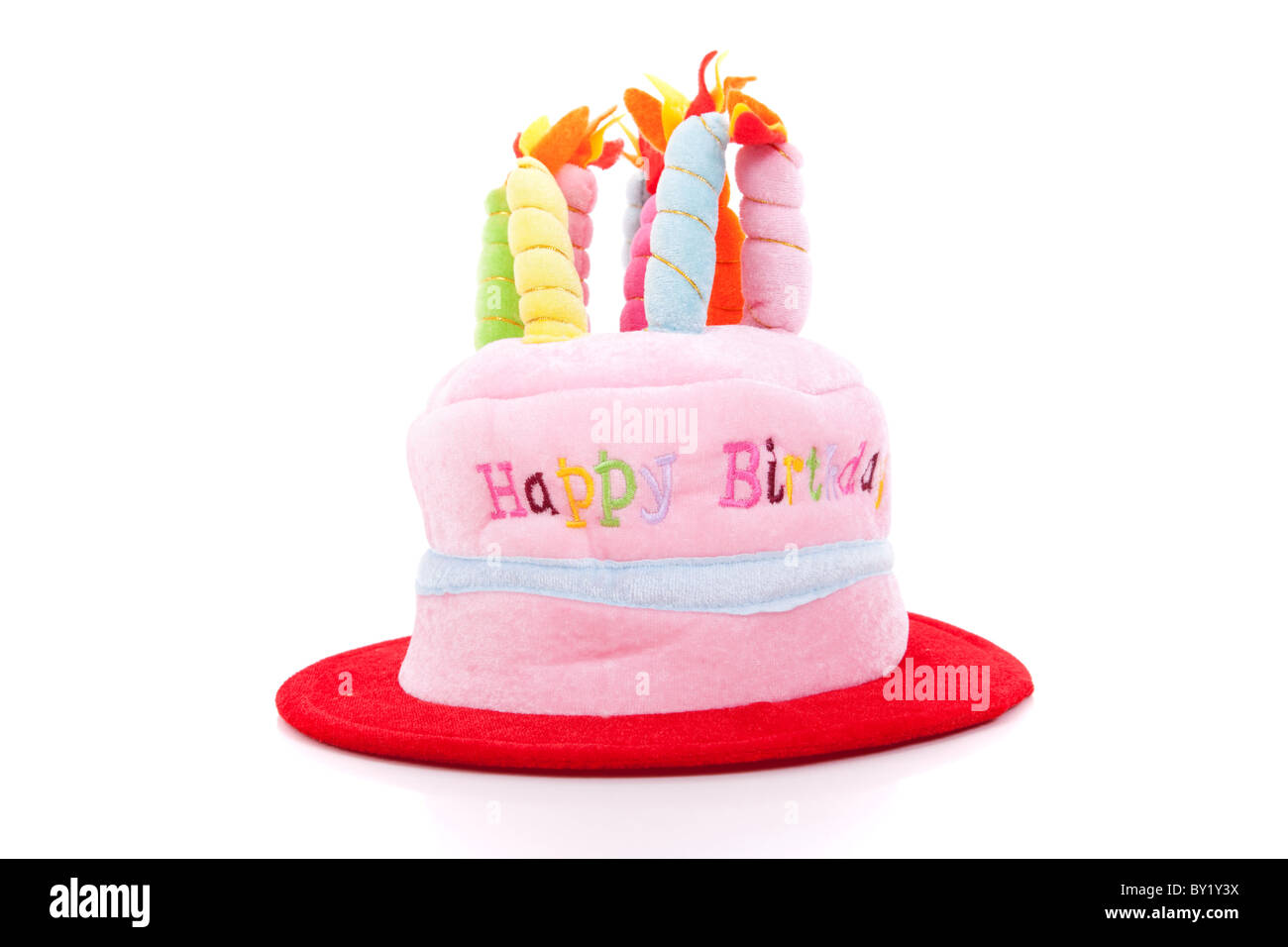 birthday hat cake isolated on white Stock Photo - Alamy