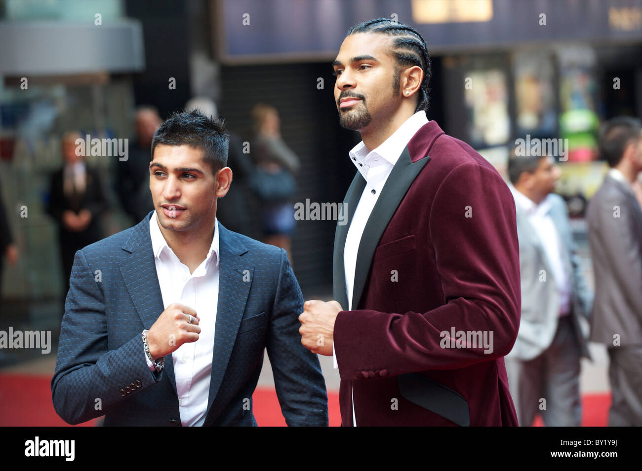 World chamption pugilists Amir Khan and David Haye arrive for the ...
