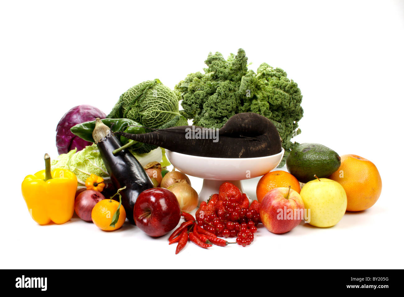 Composition of several fruits and vegetables Stock Photo - Alamy