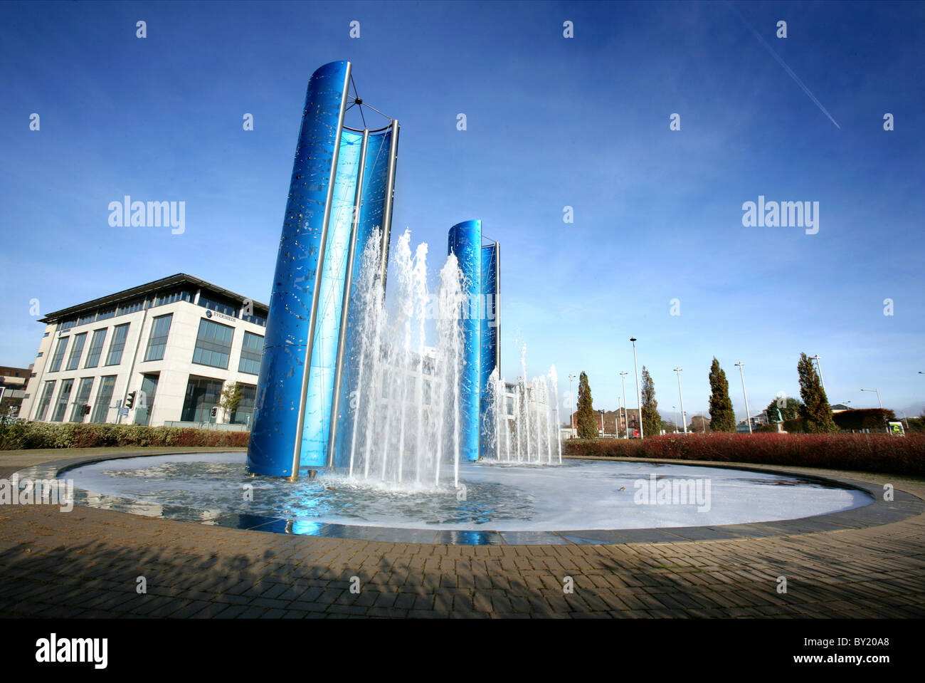 Callaghan Square Fountains, Cardiff Stock Photo - Alamy