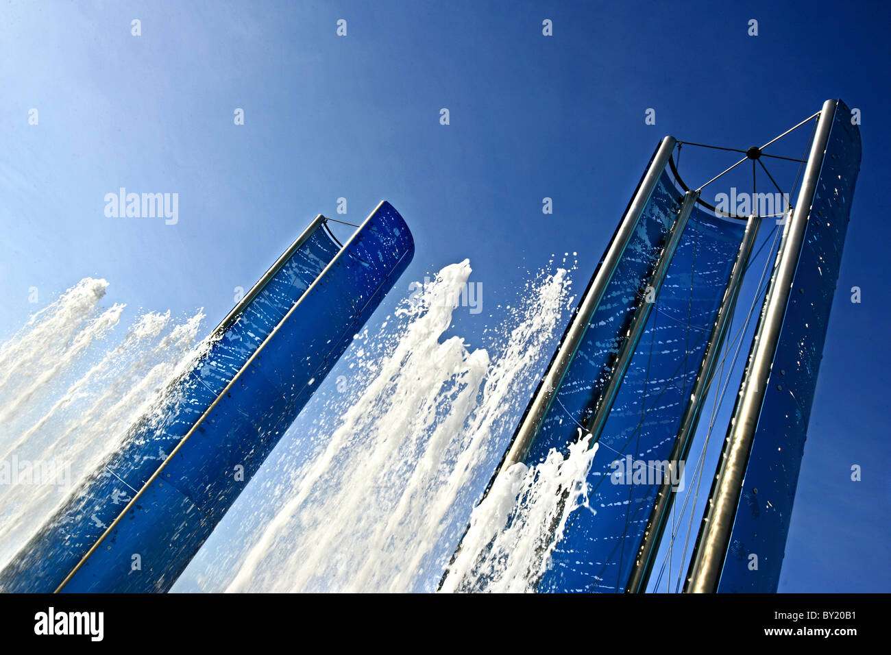 Callaghan Square Fountains, Cardiff Stock Photo - Alamy
