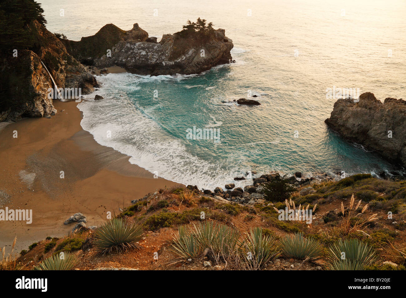 McWay falls, beach and bay, Big Sur, California Stock Photo - Alamy