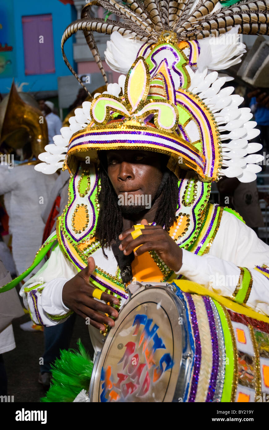 Junkanoo Drummer, New Year's Day, 2011, Nassau, Bahamas Stock Photo - Alamy