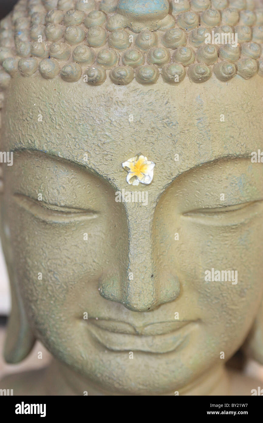 PORTRAIT OF GREY STONE BUDDHA WATER BACKGROUND VERTICAL BDA Stock Photo ...