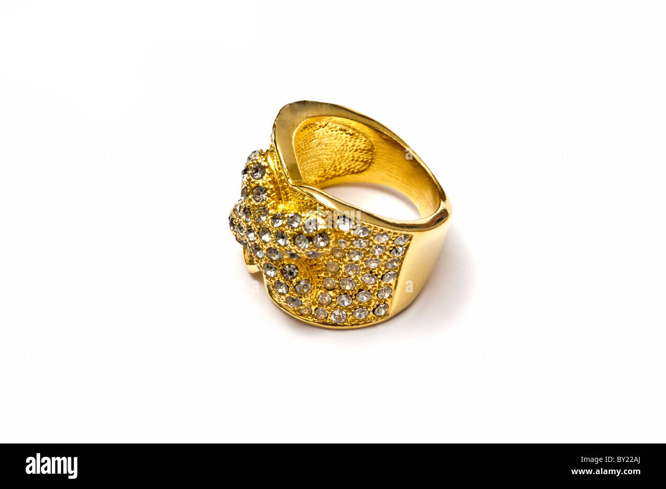 Gold ring isolated on white background Stock Photo - Alamy