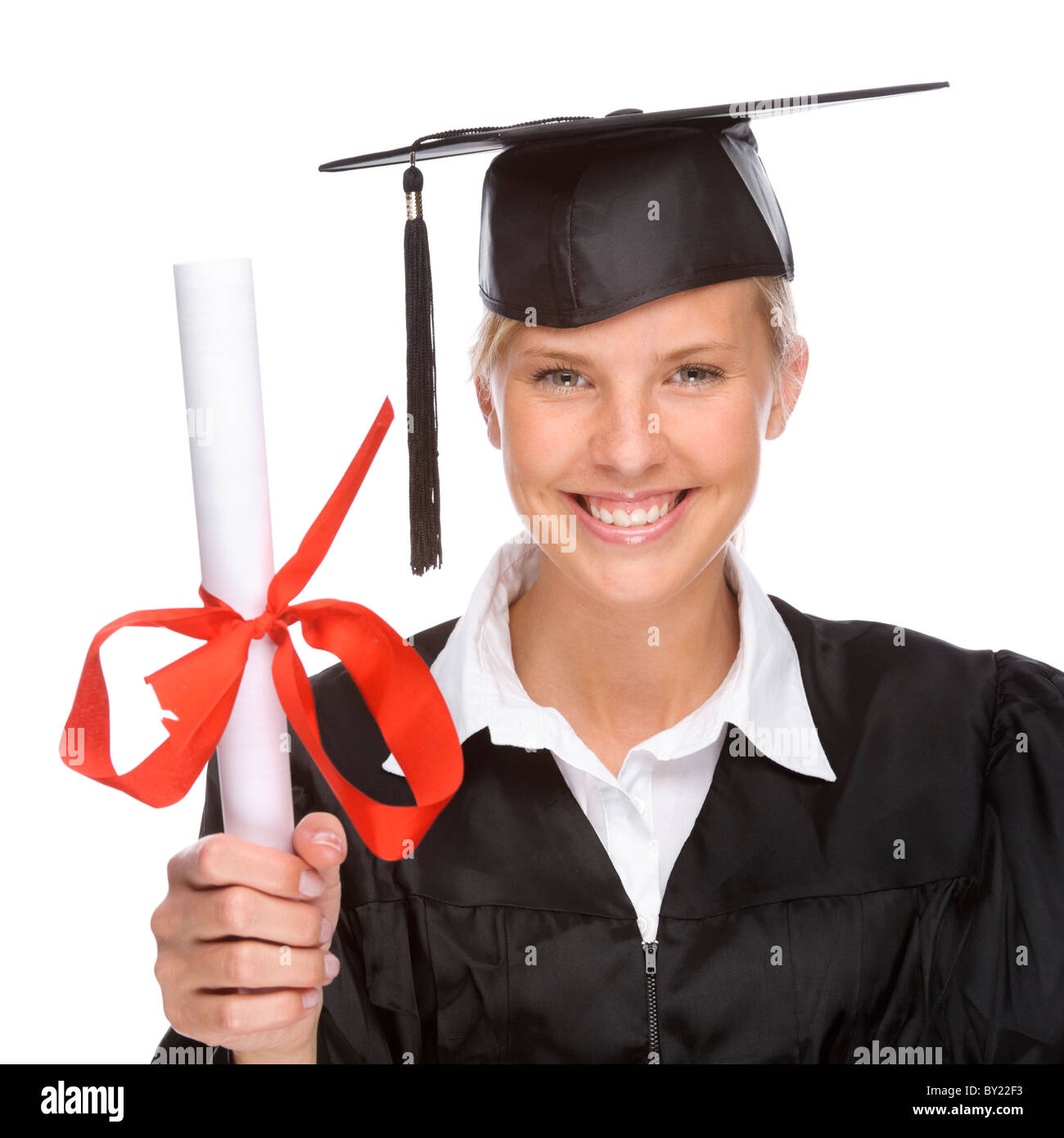 Full isolated studio picture from a young graduation woman Stock Photo ...