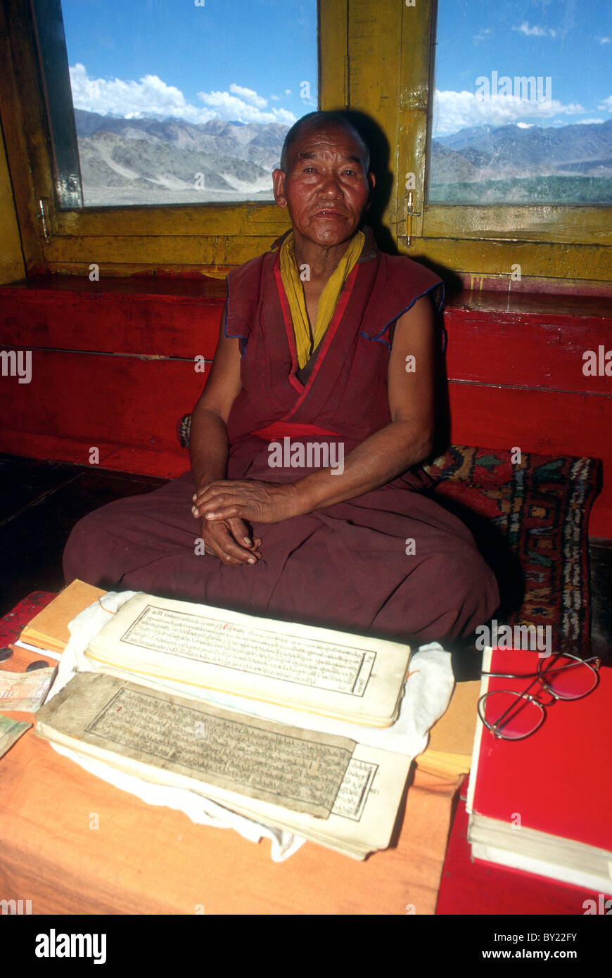 Monk Tikse Gompa Ladakh India Stock Photo - Alamy