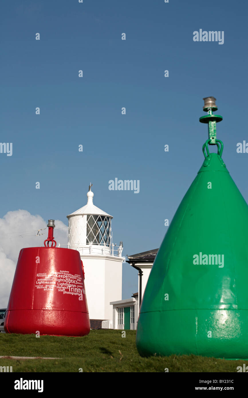 England, Cornwall, Lizard Point. Lighthouse and buoys the Lizard ...