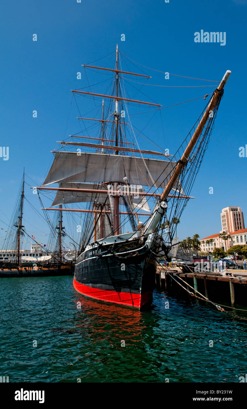 Star of India historic ship at dock in San Diego Bay, California Stock ...