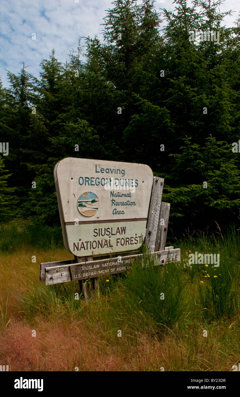 Signage for Oregon Dunes National Recreation Park in Florence Oregon on ...