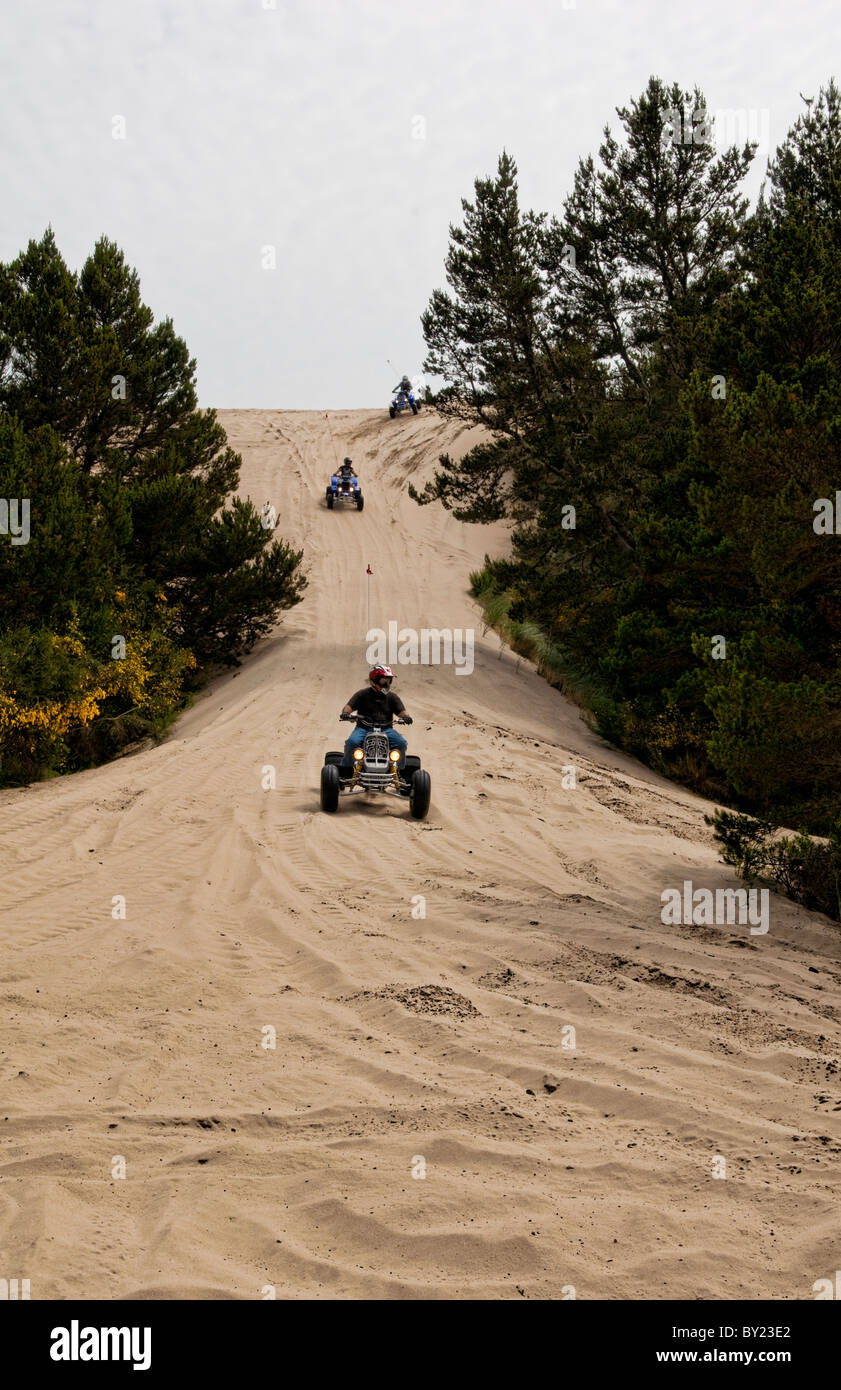 Teens riding all the massive sand dunes in Oregon Dunes National ...