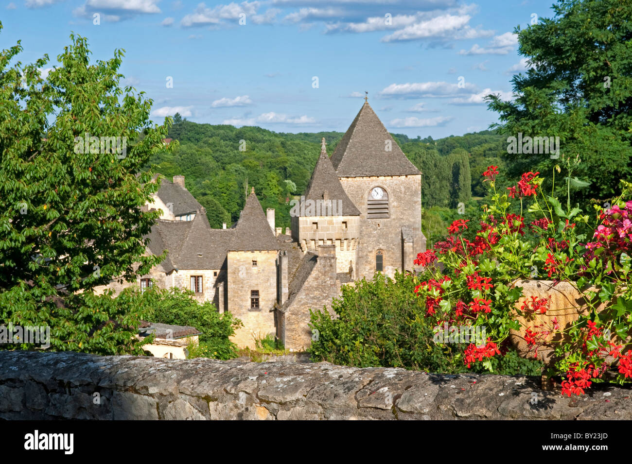Europe, France, Dordogne, St Genies. The chateau of St Genies Stock ...