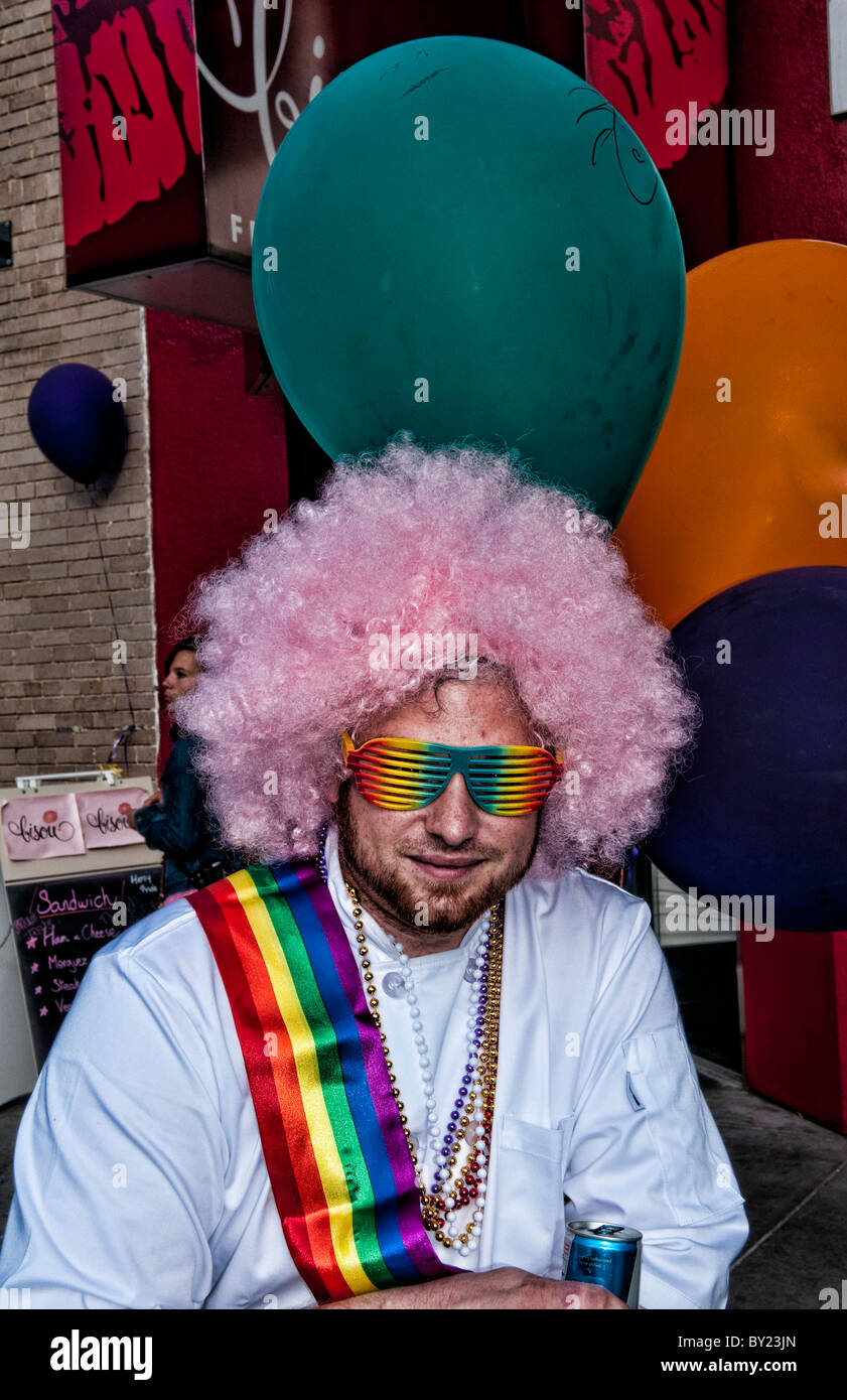 Man wearing pink in Gay Pride Weekend Pink Celebration in the gay ...
