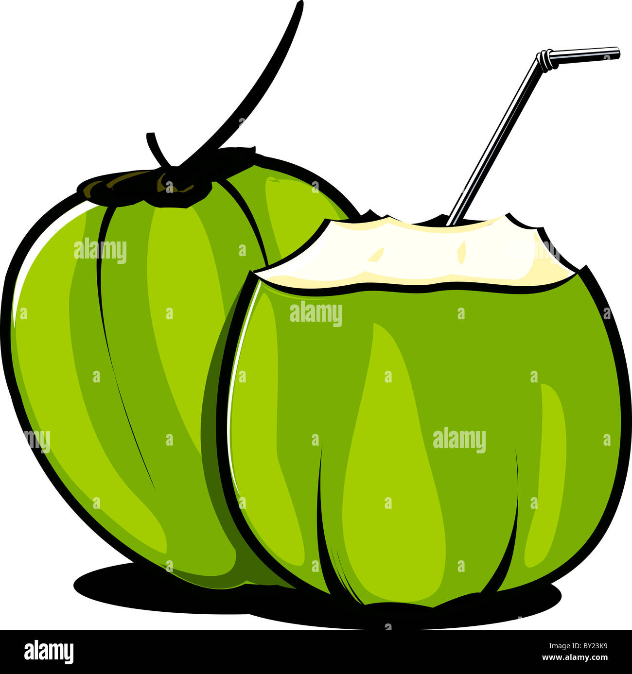 Tender coconut with straw hi-res stock photography and images - Alamy