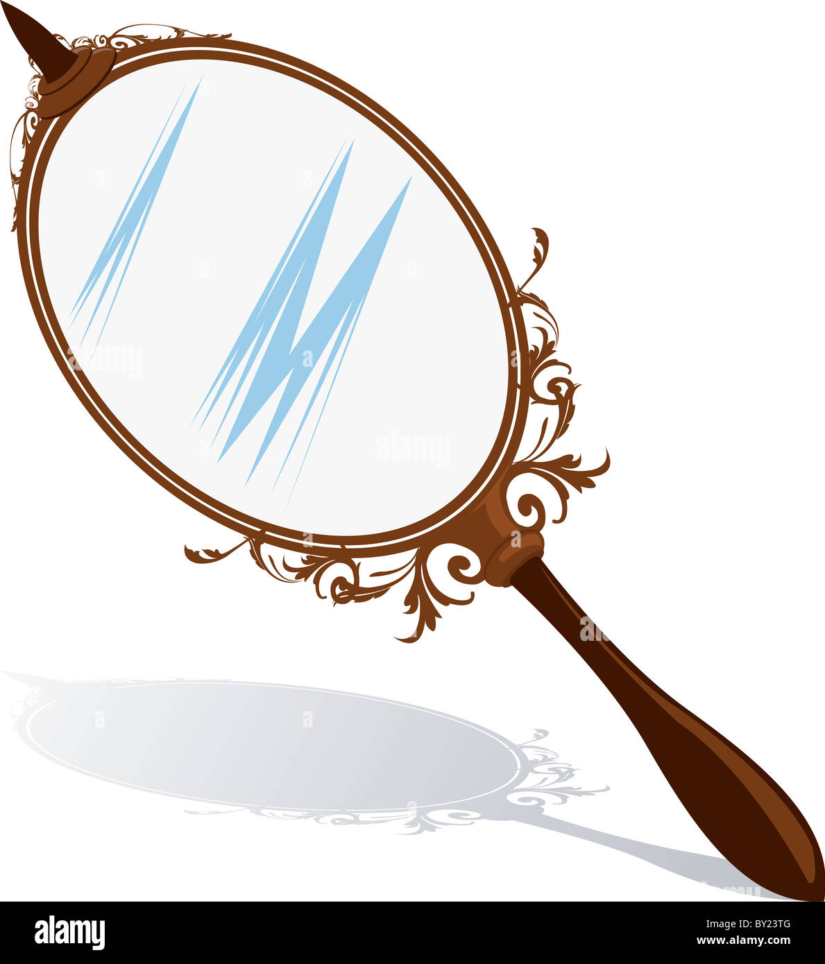 Mirror Illustration of a hand mirror Stock Photo - Alamy