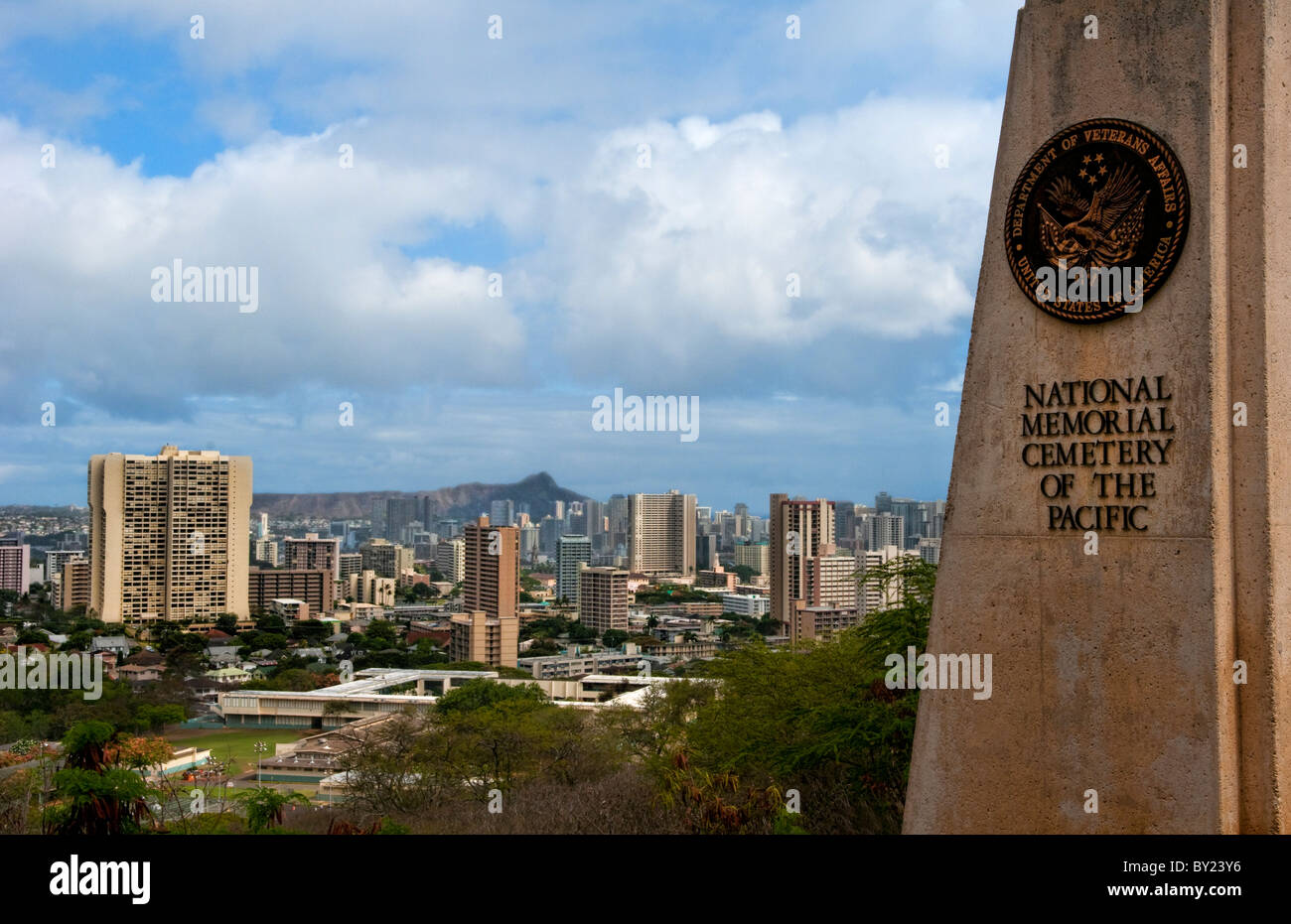 National Memorial Cemetery Pacific Punchbowl in Honolulu Hawaii Oahu ...