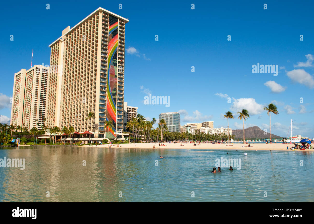 Rainbow Tower Waikiki Hilton Hotel High Resolution Stock Photography ...